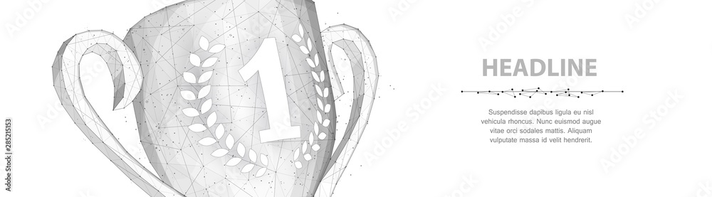 Trophy cup. Abstract vector 3d trophy isolated on white background ...