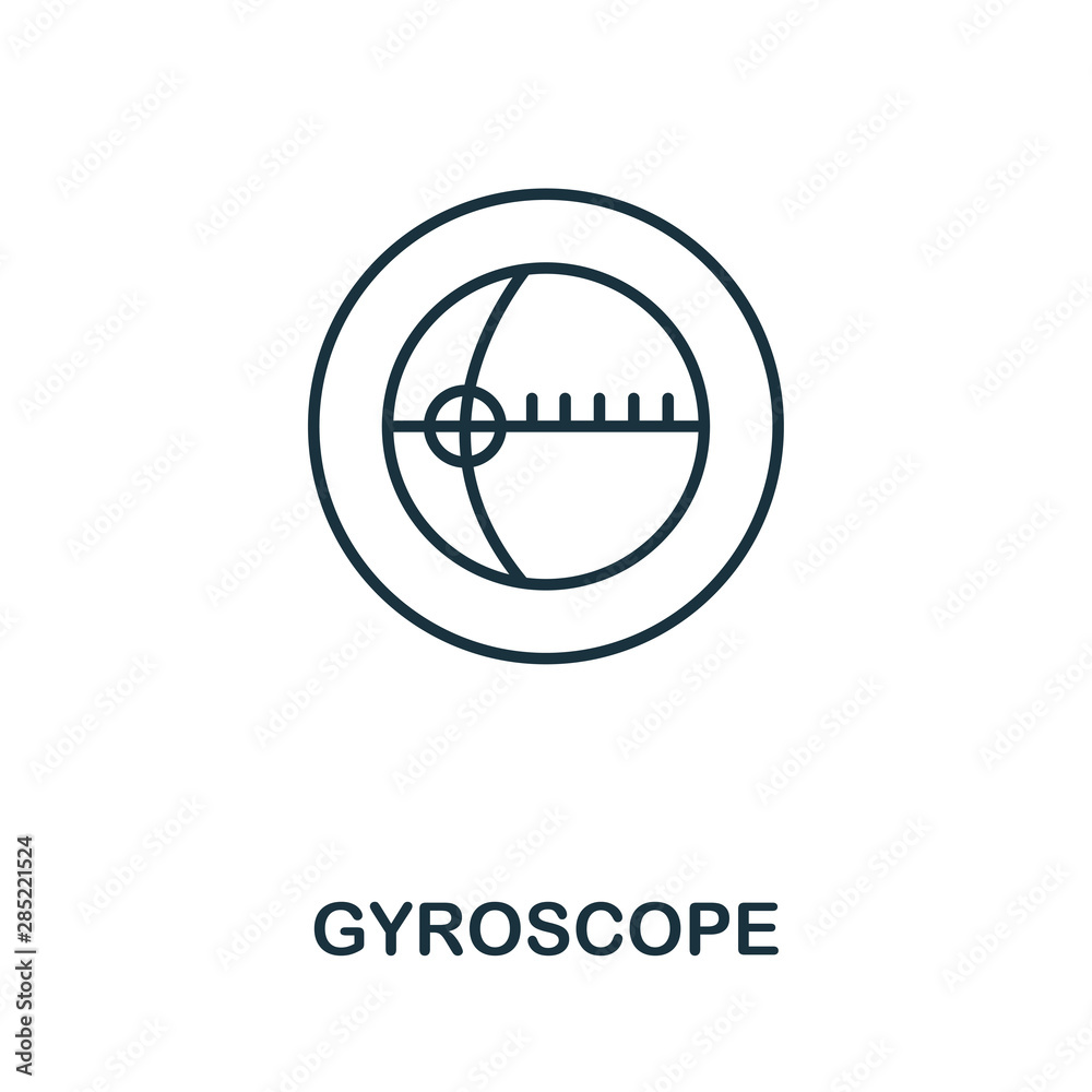 Gyroscope outline icon. Thin line style from sensors icons collection ...