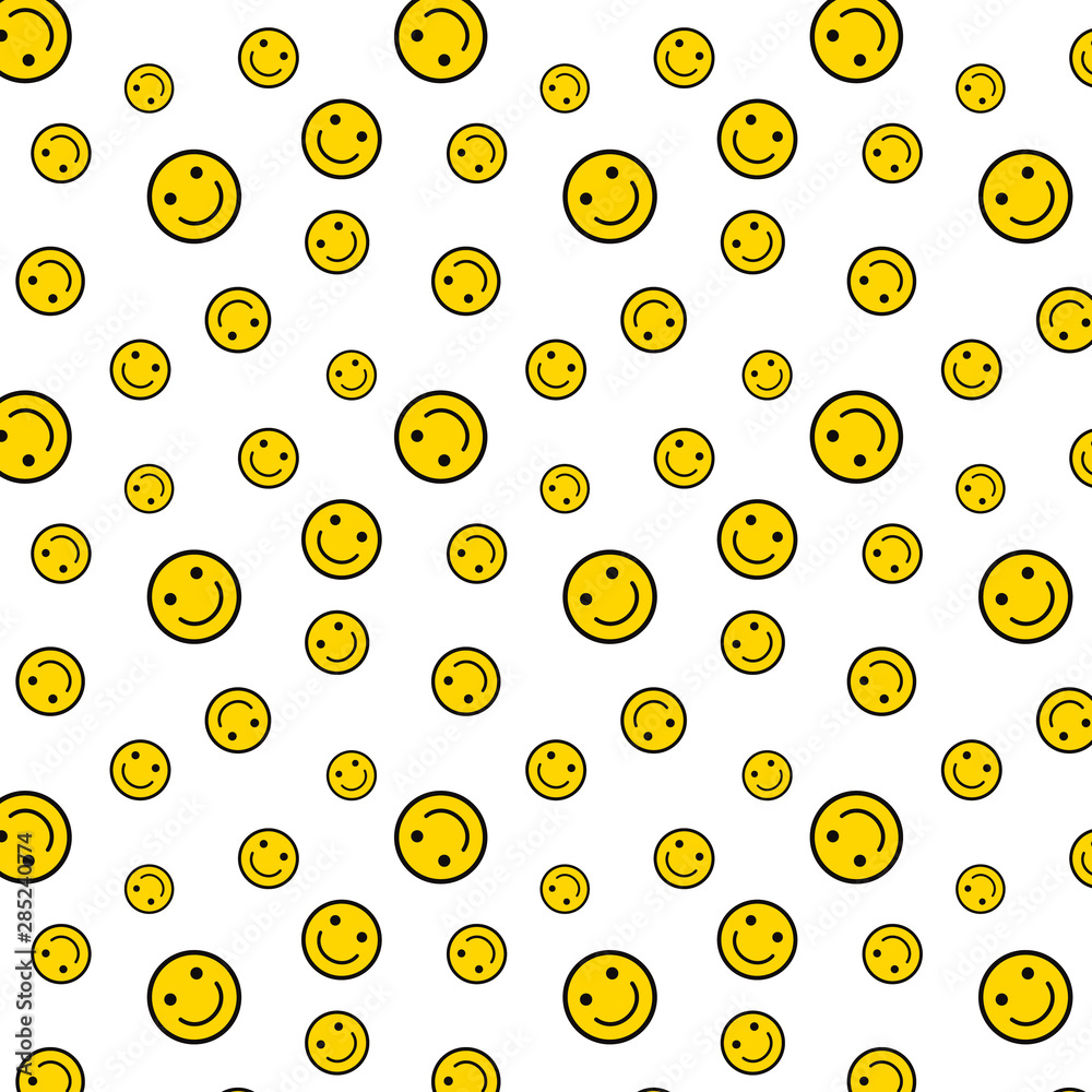 smile background. seamless pattern of Happy smiley face icon . Smiling ...