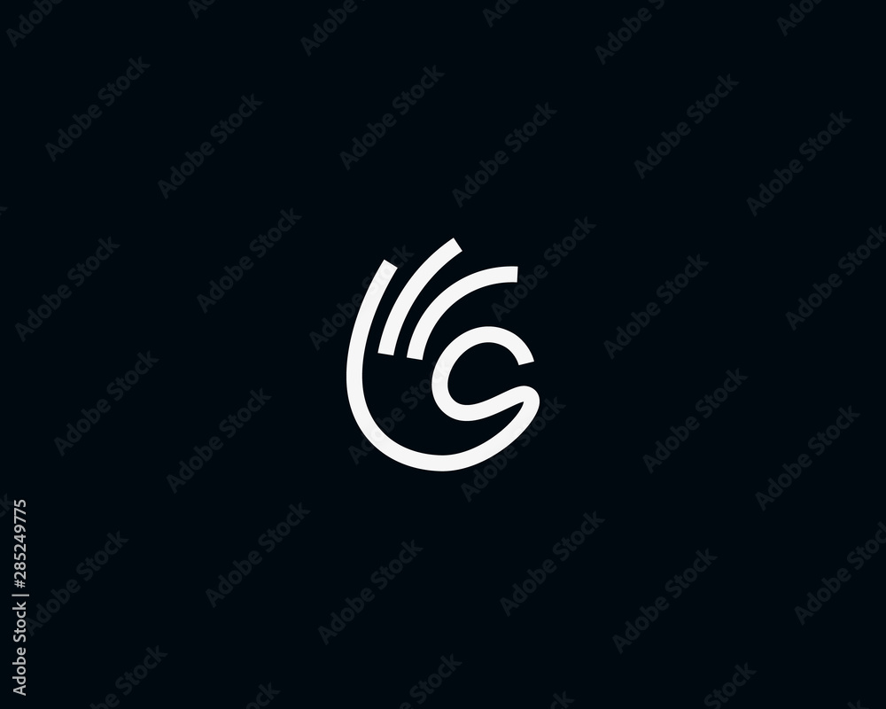 Ok fingers logo design modern minimal style illustration. Linear hand ...