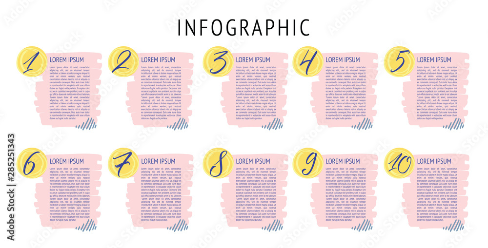 Business infographic hand drawn template the concept is option step ...