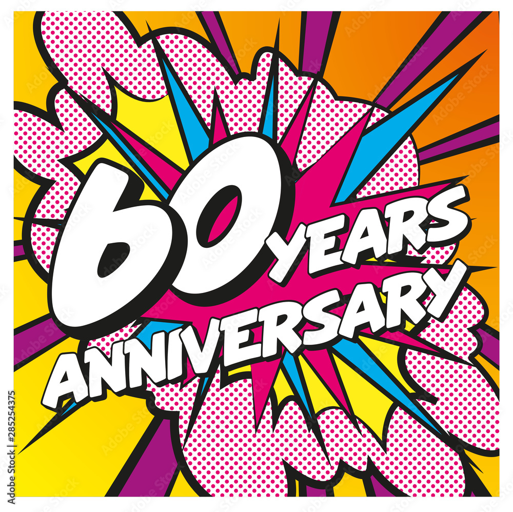 Carte anniversaire Pop Art 60 ans Stock Vector | Adobe Stock