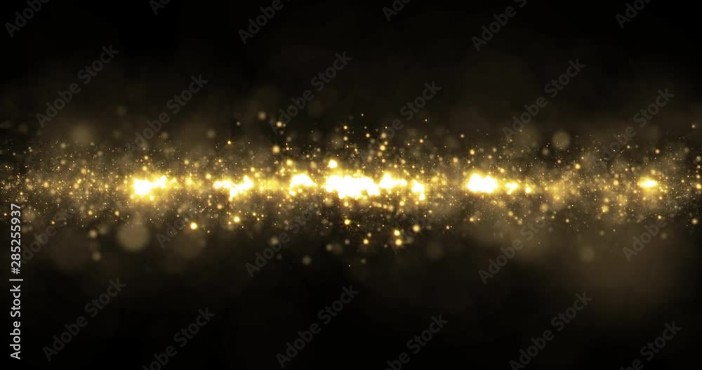 Gold glitter light wave, sparkling particles shine bokeh effect on ... Gold glitter light wave, sparkling particles shine bokeh effect on ...