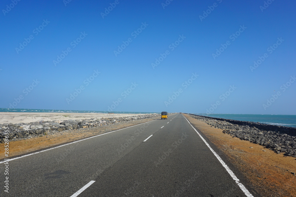 Road leads to the last point of india, Rameshwaram, india Stock Photo ...