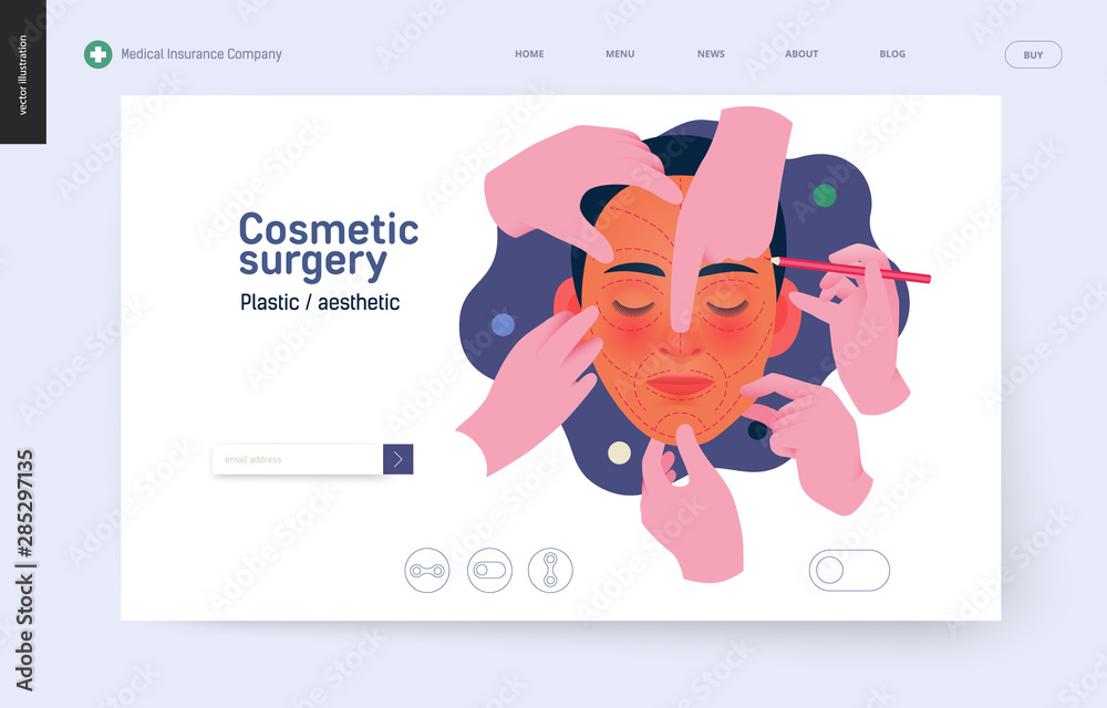 Medical insurance -cosmetic, plastic, aesthetic surgery -modern flat ...