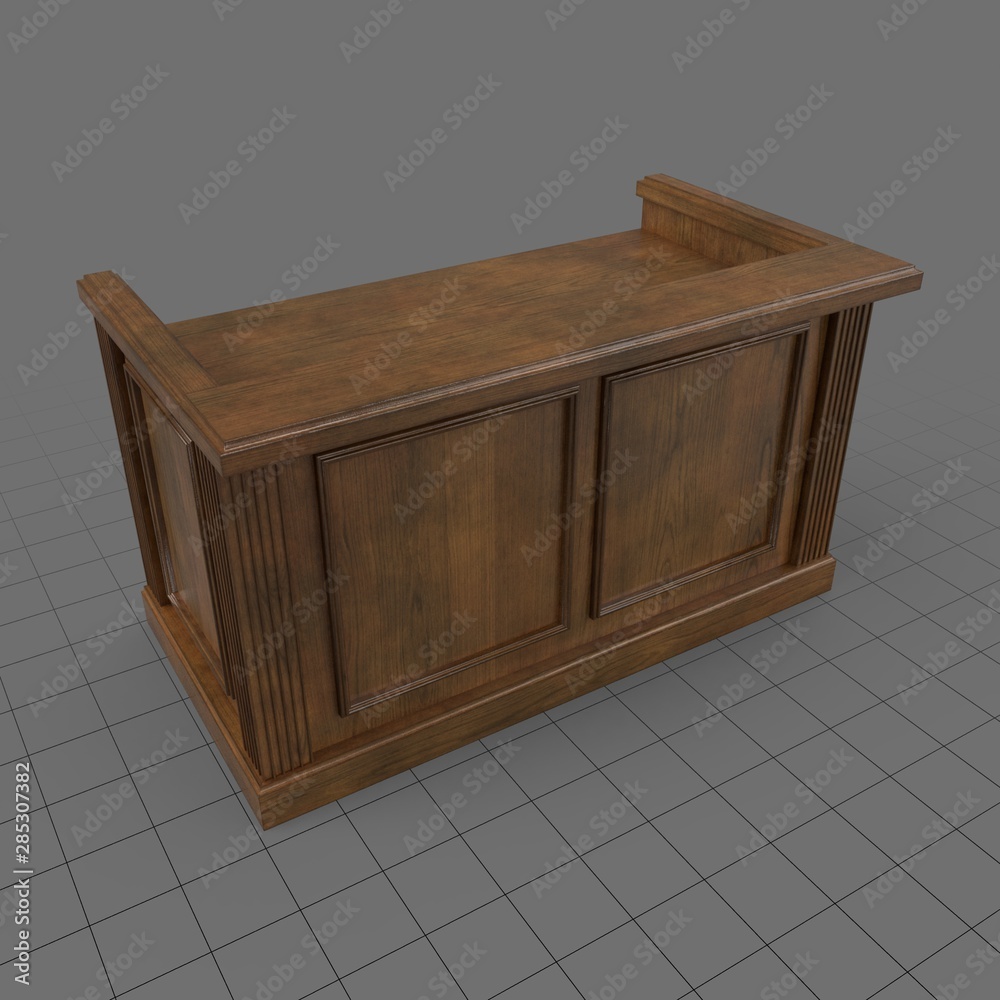 Judges bench Stock 3D asset | Adobe Stock