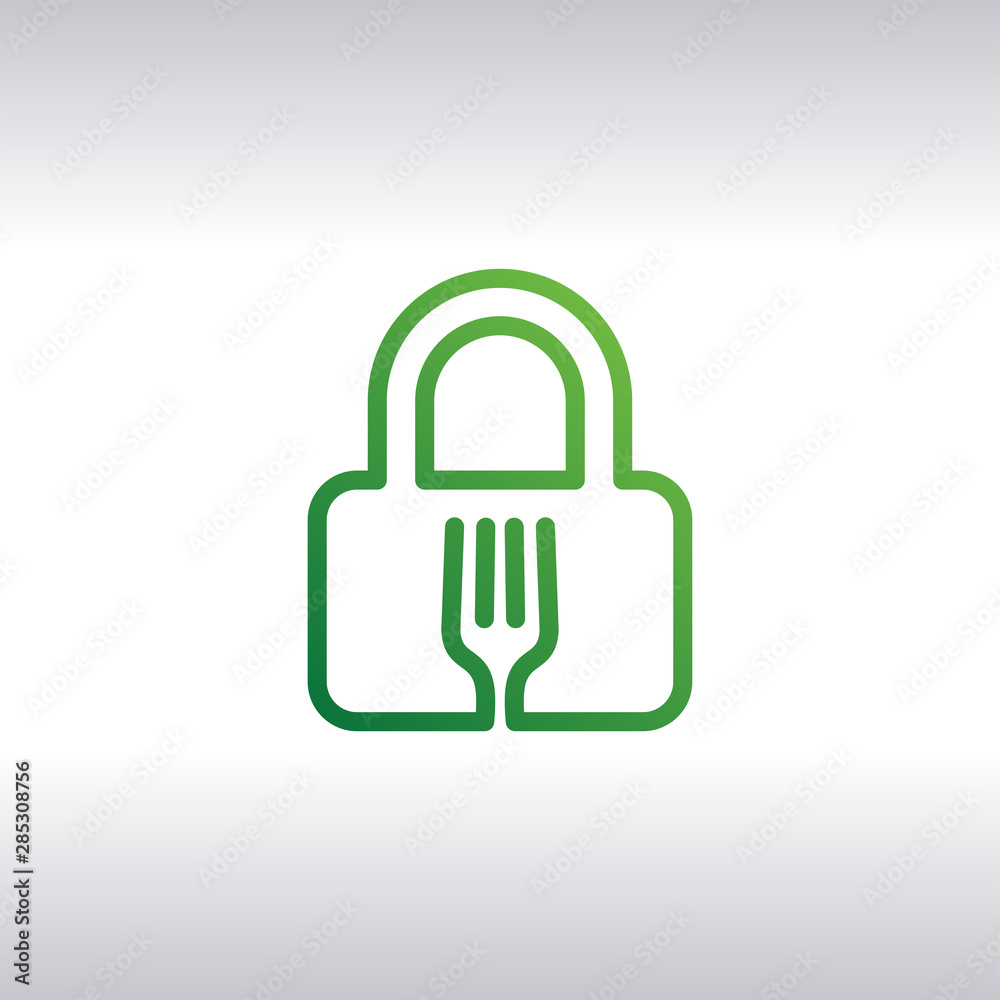 Food Security Lock Icon Logo Design Element. Food Safety icon Stock ...