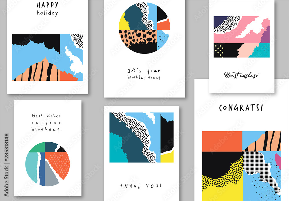 Modern Abstract Illustrative Card Layouts Stock Template | Adobe Stock