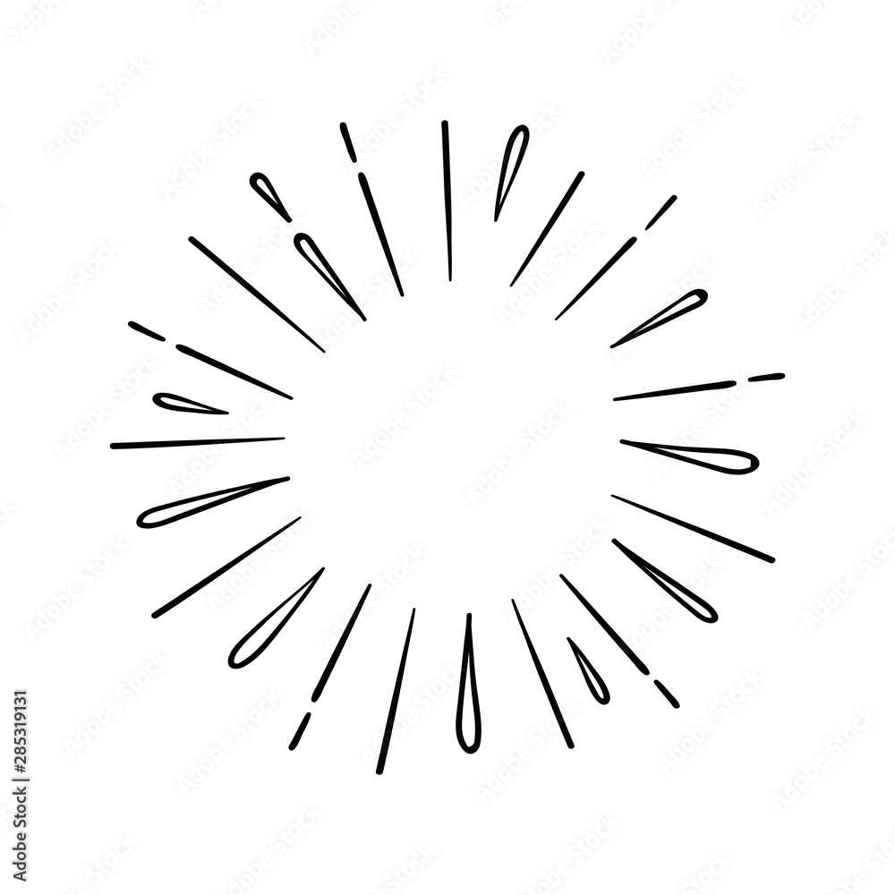 Hand drawn cartoon water explosion doodle. Vector illustration Stock ...