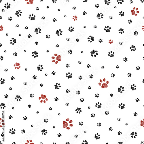 Red Paw Print Background