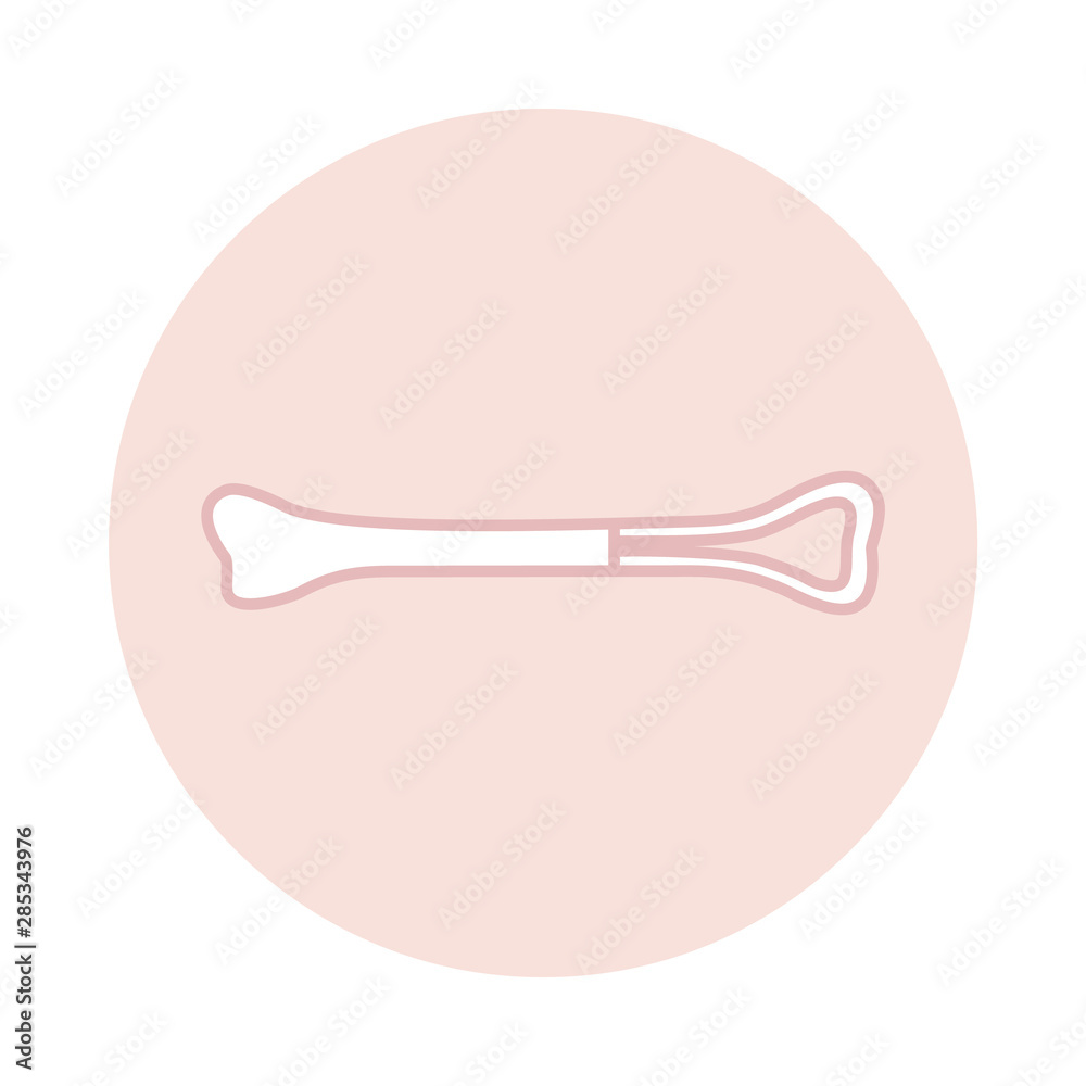 Vector bone icon in circle Stock Vector | Adobe Stock