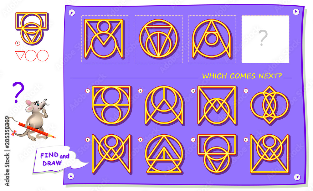 Logic puzzle game for children and adults. What sign should replace ...