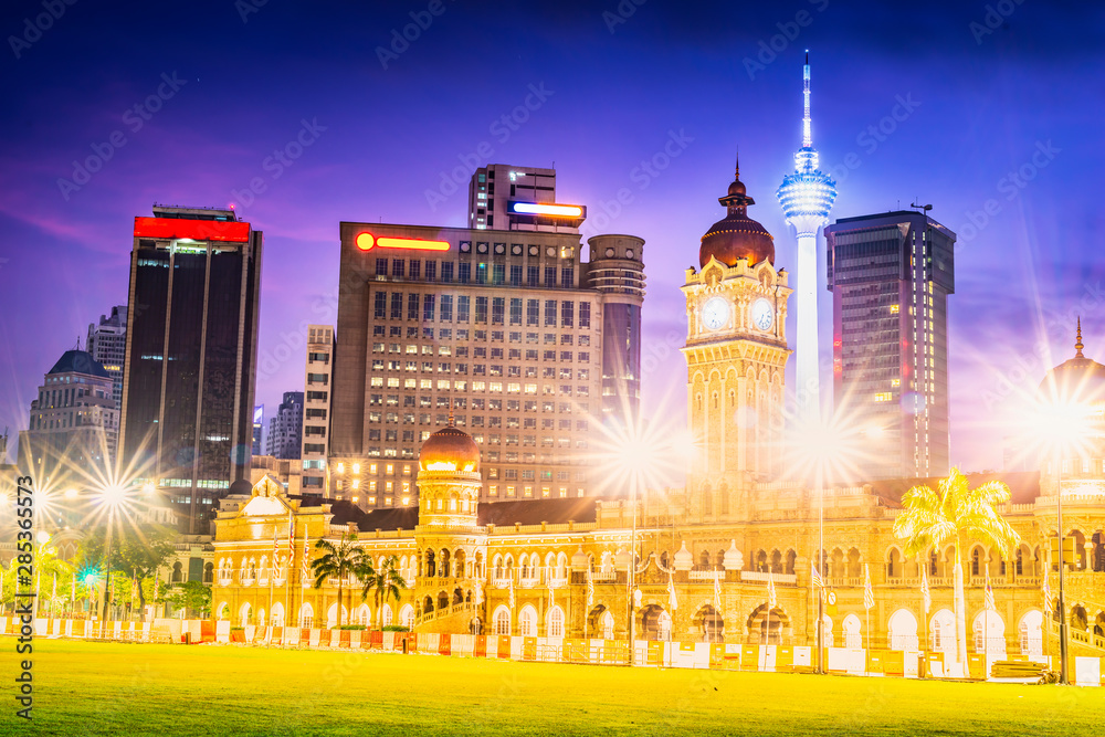 Cityscape of Kuala Lumpur. Sultan Abdul Samad Building. Located near ...