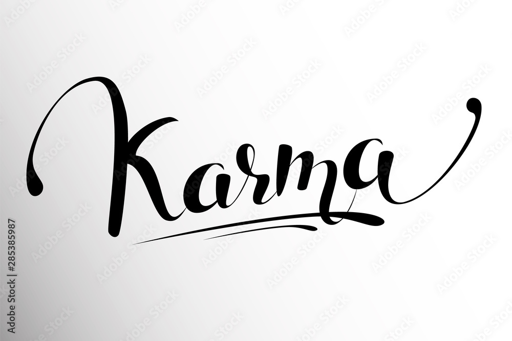 Hand lettering illustration - karma. Vector Stock Vector | Adobe Stock