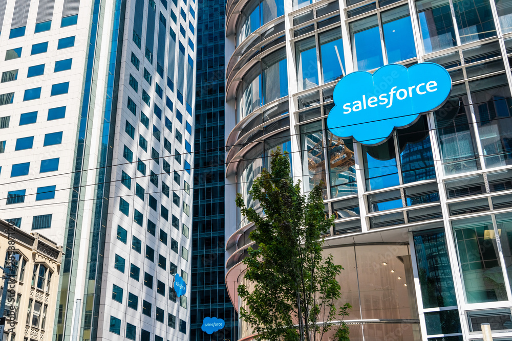 August 21, 2019 San Francisco / CA / USA - Salesforce logo displayed on ...