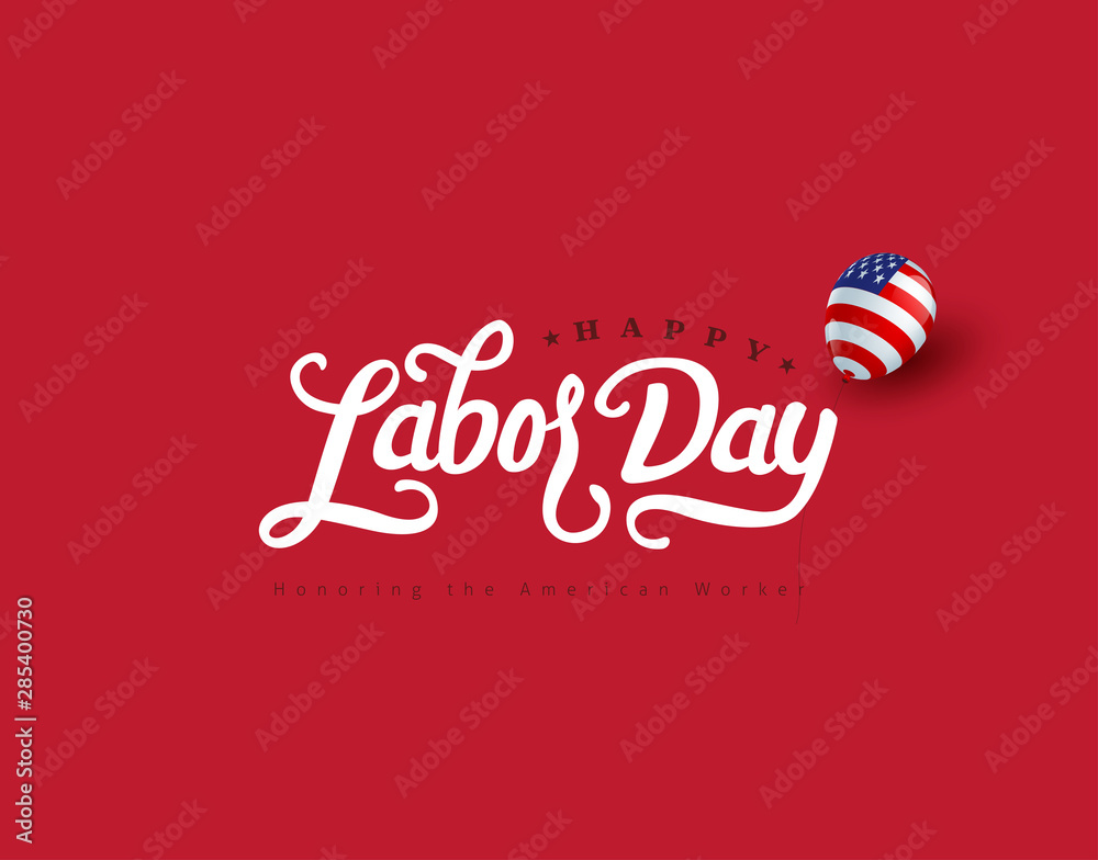Happy labor day hand lettering background banner template.Vector ...