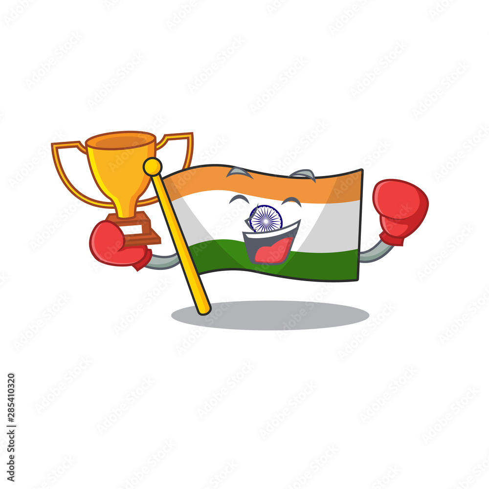 Boxing winner indian flag kept in cartoon cupboard Stock Vector | Adobe ...