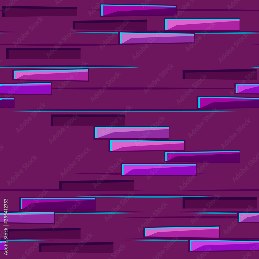 Neon brick wall texture seamless. Vector Flat seamless pattern stones ...