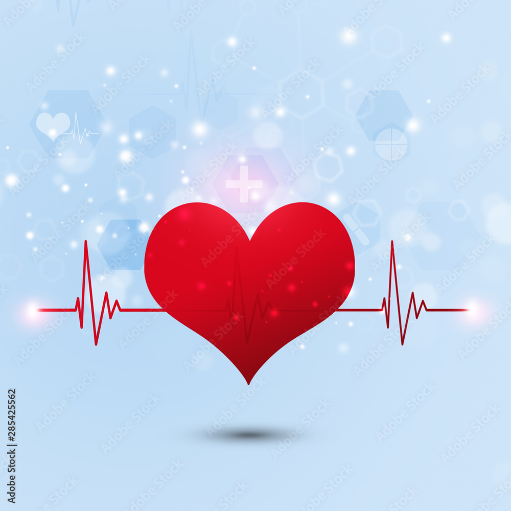 red heart healthcare background Stock Illustration | Adobe Stock