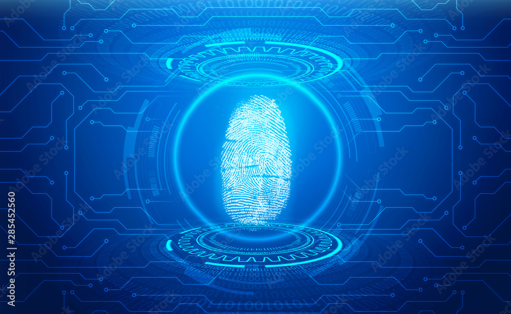 Fingerprint Scanning Identification System. Biometric Authorization and ...
