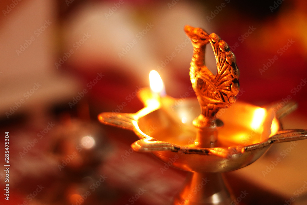 Indian Holy Light Flame lamp Stock Photo | Adobe Stock