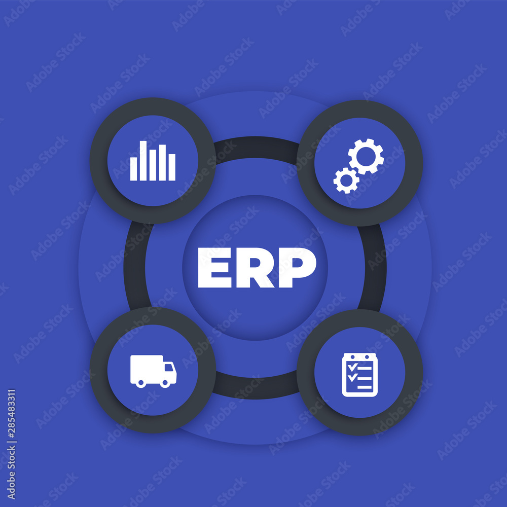 ERP vector infographics, enterprise resource planning Stock Vector ...