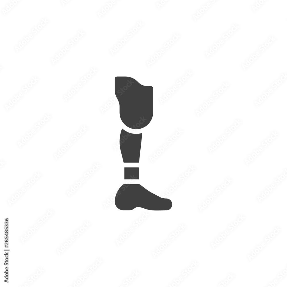 Modern prosthetic leg vector icon. filled flat sign for mobile concept ...