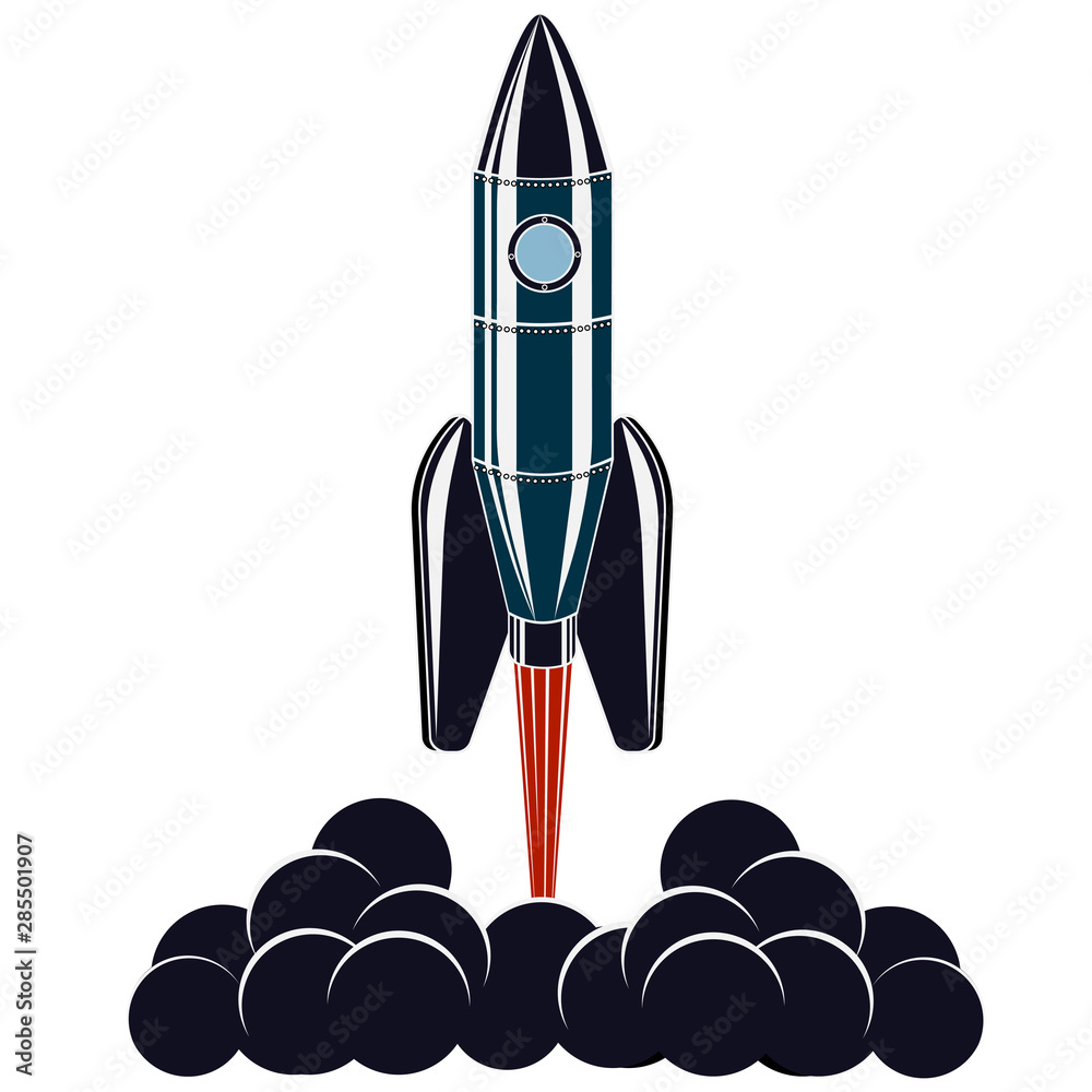 Rocket. Missile launch. Vector illustration Stock Vector | Adobe Stock