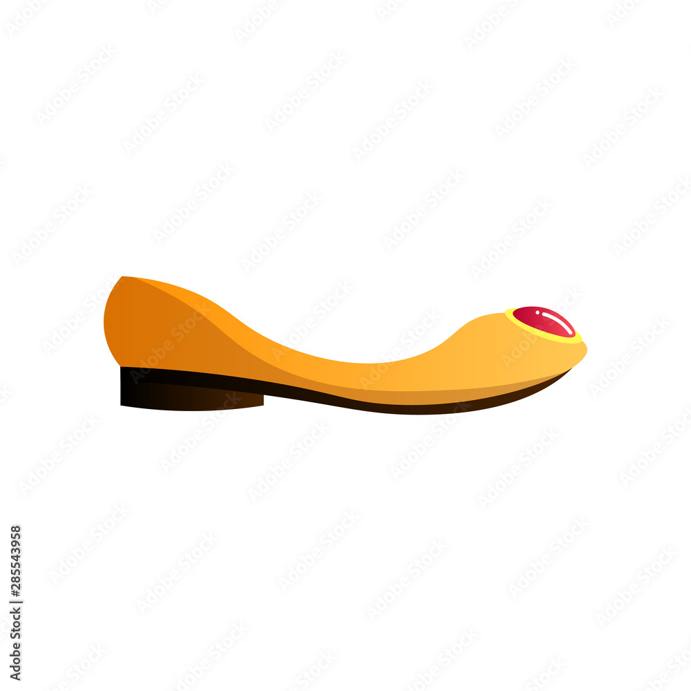 Ballet flats. Raster illustration in the flat cartoon style. Stock ...