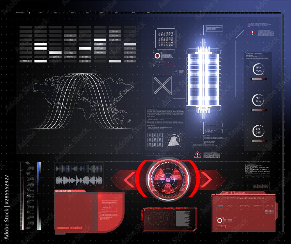 HUD, UI, GUI futuristic user interface screen elements set. High tech ...