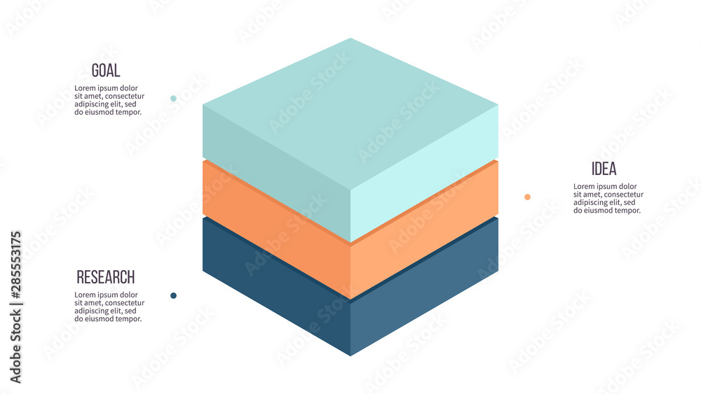 Business infographics. Chart with 3 steps, options, layers, levels ...