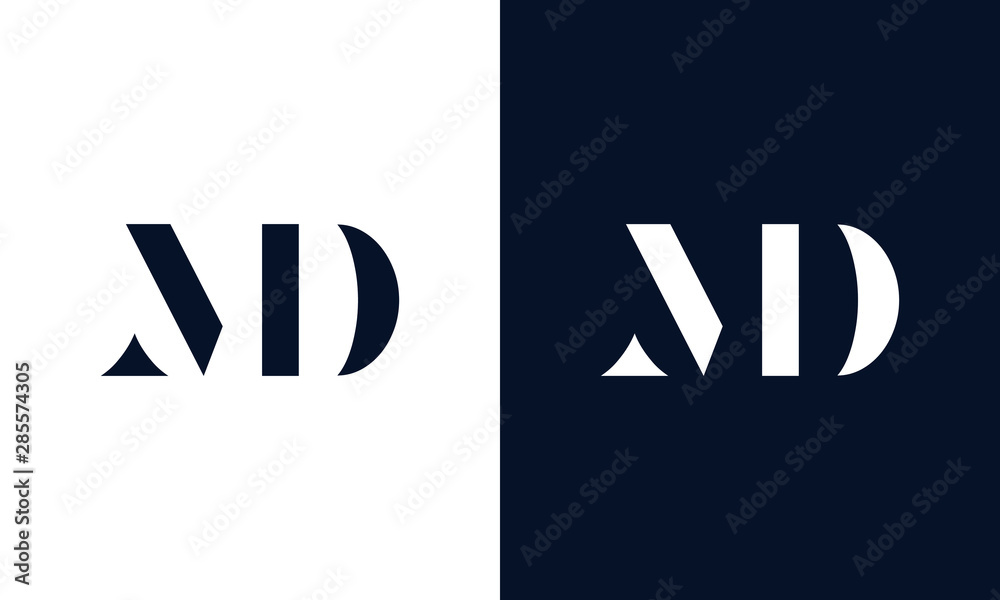 Abstract letter MD logo. This logo icon incorporate with abstract shape ...
