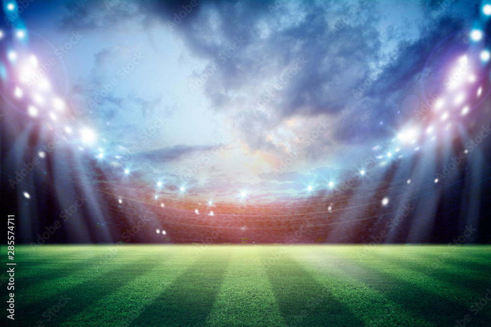 lights at night and stadium 3D rendering. - Illustration Stock ...