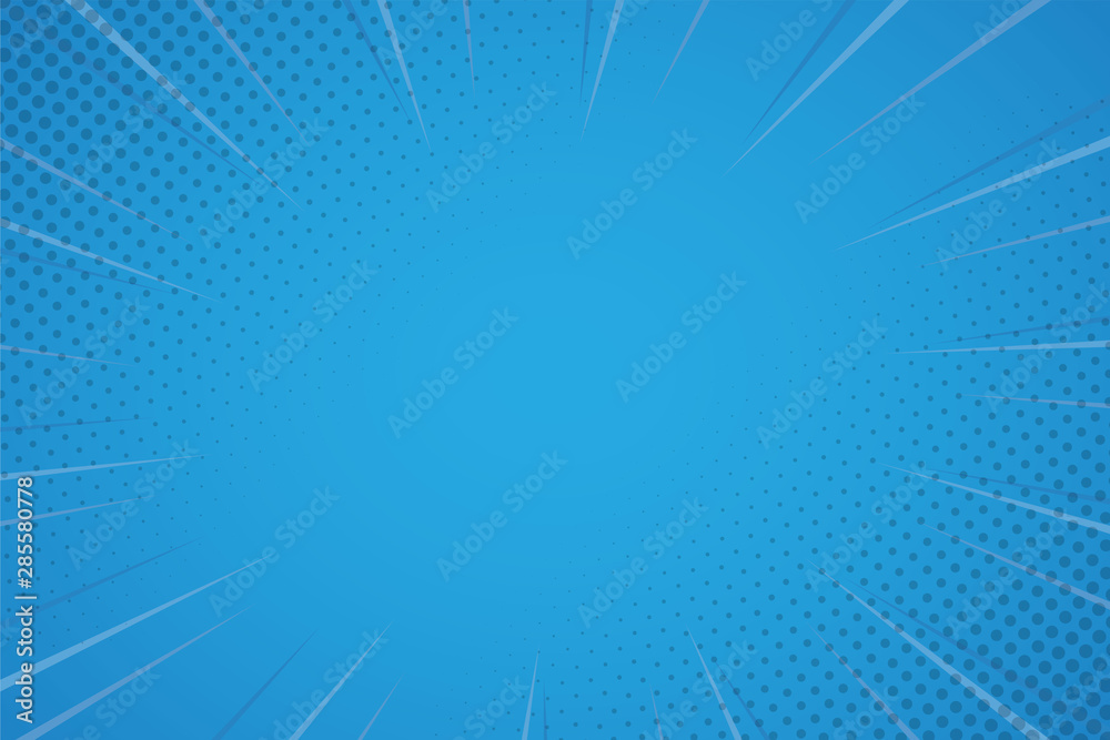 blue comic background with halftone, vector illustration Stock Vector ...