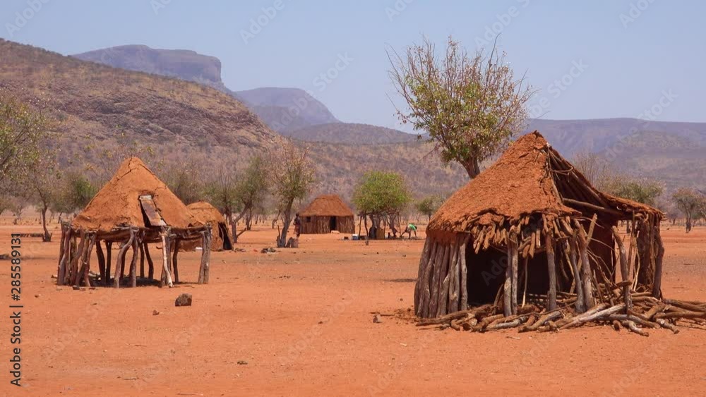 Video „Small poor African Himba rural village on the Namibia Angola ...