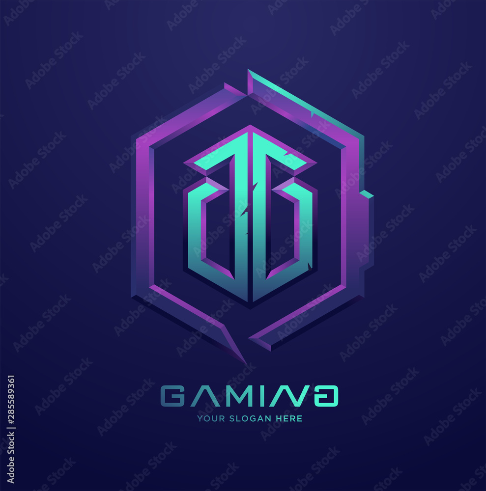GG letter monogram, 3d gaming Esports logo illustration Stock Vector ...