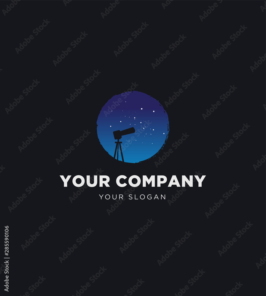 Milky way stars night sky photography logo template Stock Vector ...