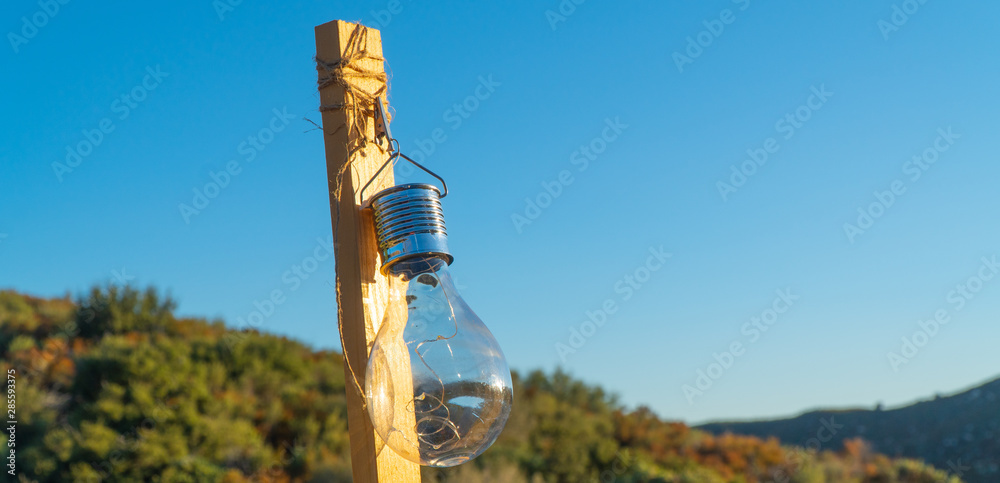 New idea solar energy light bulb concept for saving power and ...