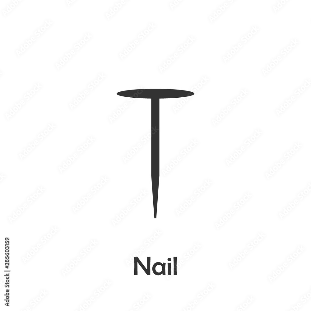 Nail in cartoon style, construction card for kid, preschool activity ...