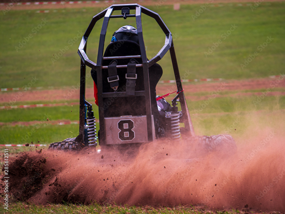 Lawn Mower Race with Tuned engines which cut the grass with their ...