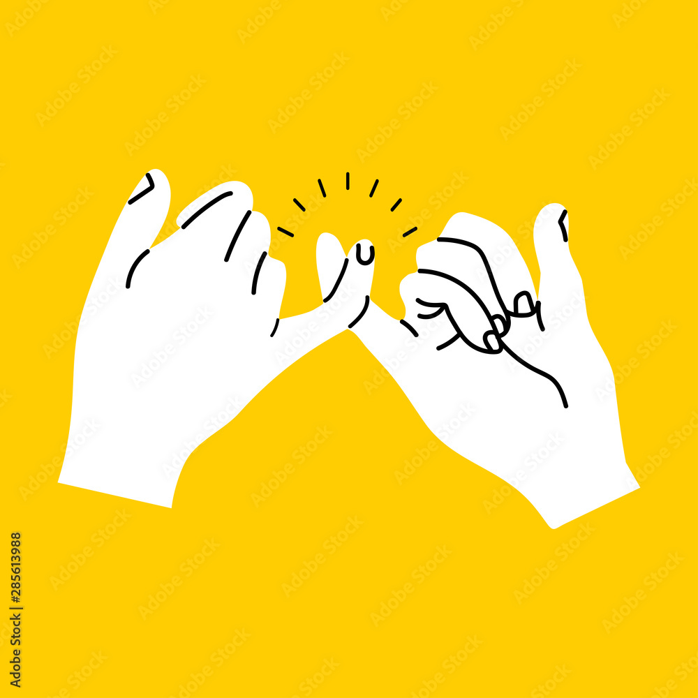 promise hands gesturing on yellow background Stock Vector | Adobe Stock