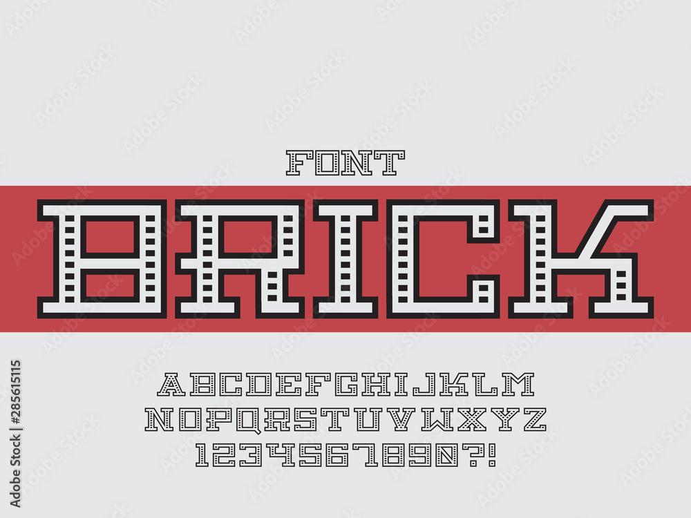 Brick font Vector alphabet Stock Vector | Adobe Stock