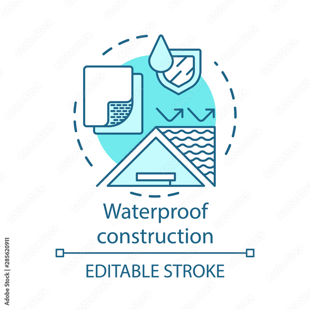 Waterproof building materials concept icon. Water resistant ...