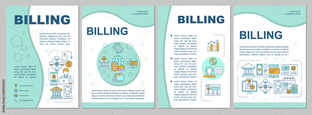 Billing services brochure template layout. Payment systems. Flyer ...