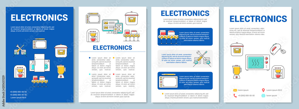 Electronics industry brochure template layout. Tech production. Flyer ...