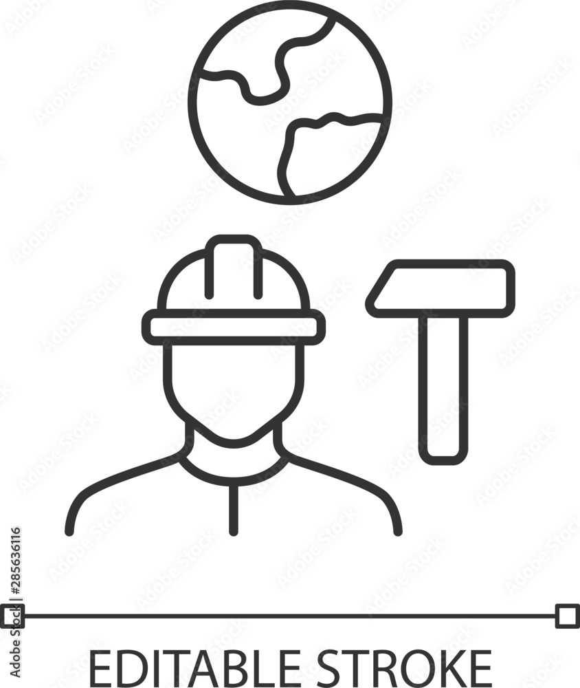 Job for immigrants linear icon. Migrant, refugee employment. Finding ...