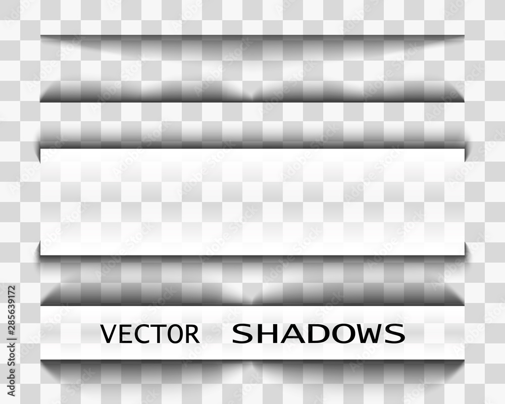 Vector shadow. Transparent shadow realistic illustration. Page divider ...