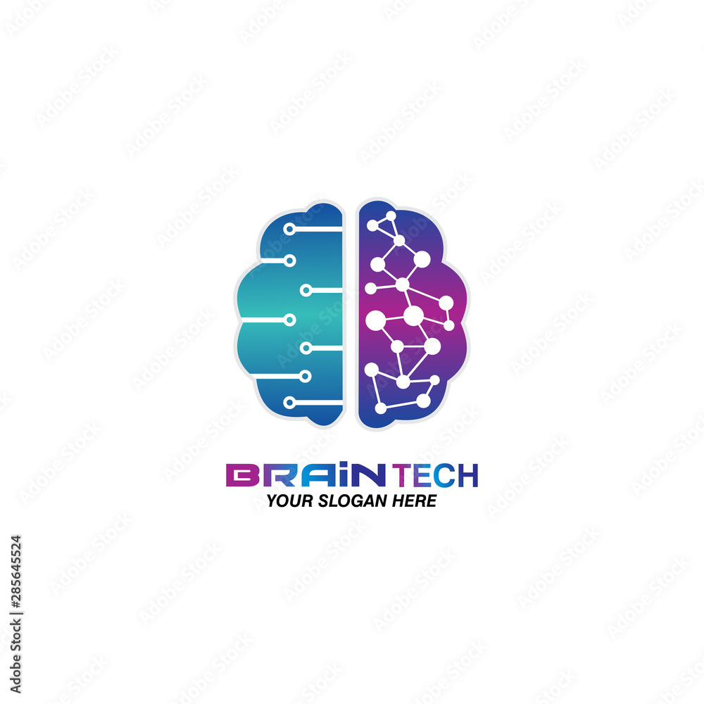 Brain technology logo template Stock Vector | Adobe Stock