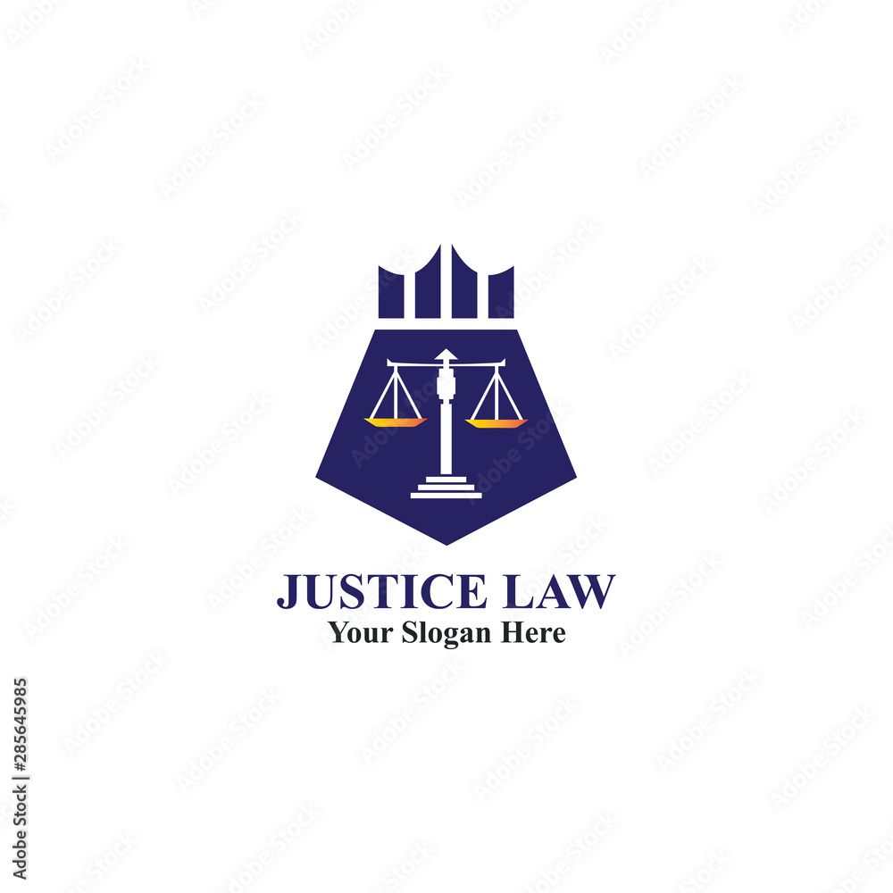 justice law logo design template, attorney logo vector design. Stock ...