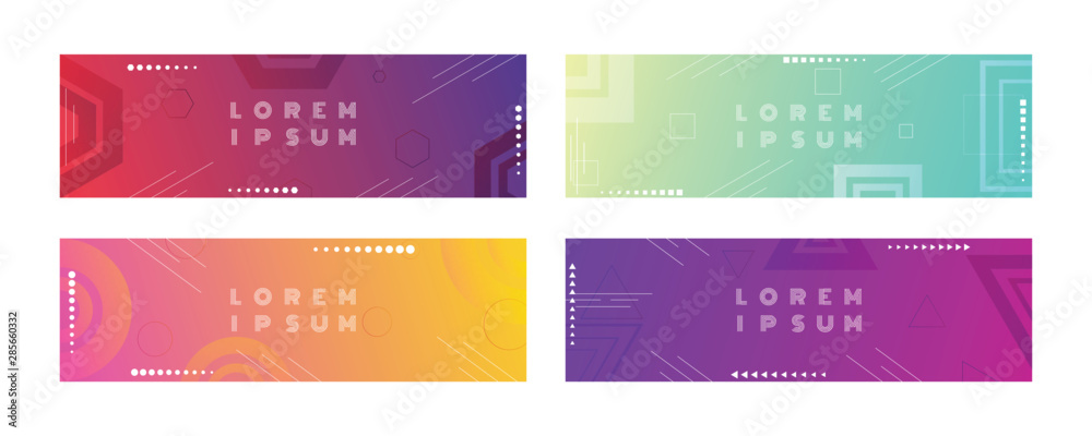 Geometric banner colorful shape style with gradient color and you can ...